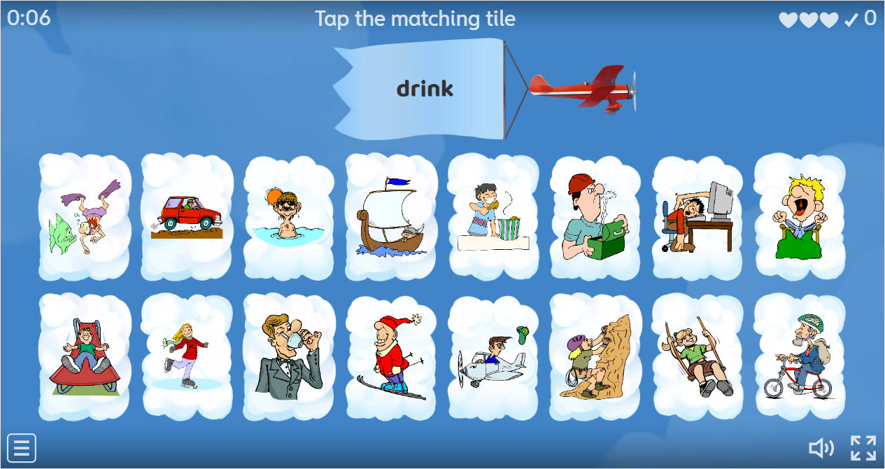Action Verbs ESL Interactive Find The Match Worksheet