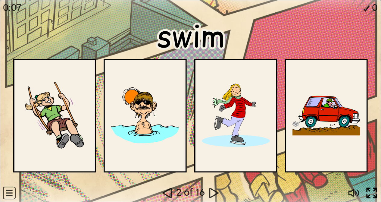 Action Verbs ESL Interactive Vocabulary Quiz