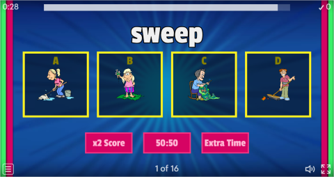 Action Verbs ESL Interactive Vocabulary Worksheets (C)