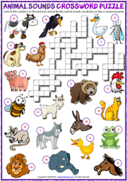 Animal Sounds ESL Vocabulary Worksheets