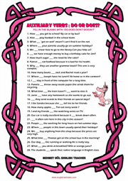 Auxiliary Verbs ESL Printable Worksheets and Exercises