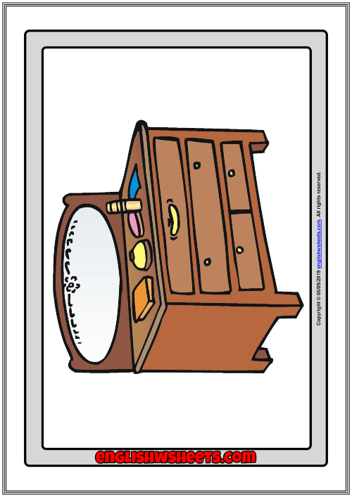 Bedroom Objects ESL Printable Flashcards Without Words