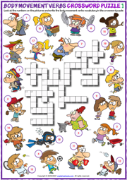 Body Movement Verbs ESL Vocabulary Worksheets