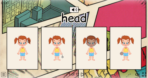 Body Parts ESL Interactive Vocabulary Worksheets