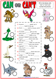 Ability and Inability ESL Printable Worksheets and Exercises