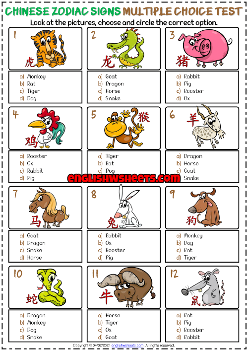 Chinese zodiac test - Horoscopeaz.com