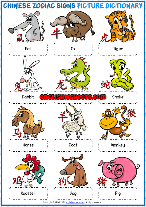 Chinese zodiac worksheet pdf - Horoscopeaz.com