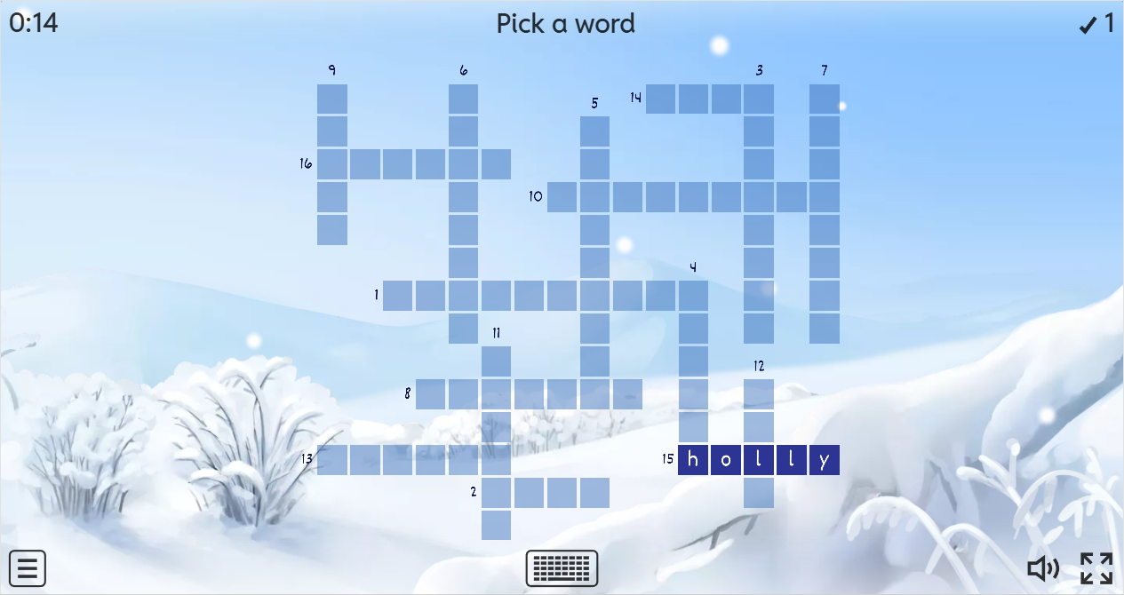 Christmas ESL Interactive Crossword Puzzle