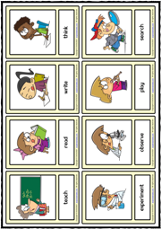 Classroom Verbs ESL Vocabulary Worksheets