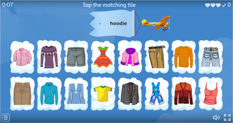 Clothes ESL Interactive Vocabulary Worksheets (A)
