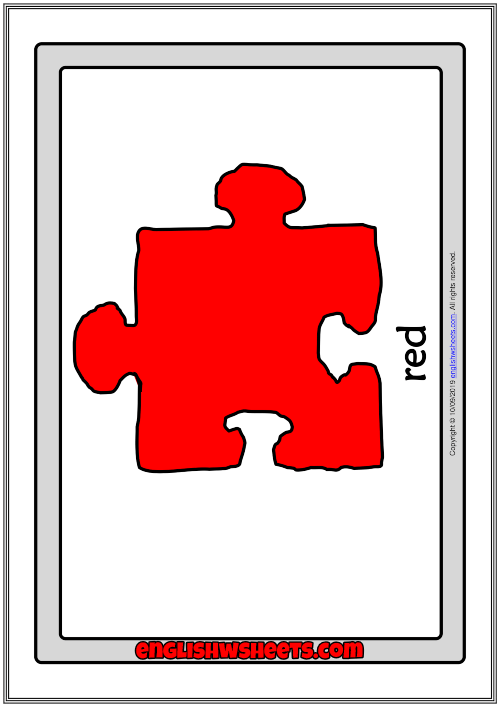 Colours ESL Printable Flashcards With Words for Kids