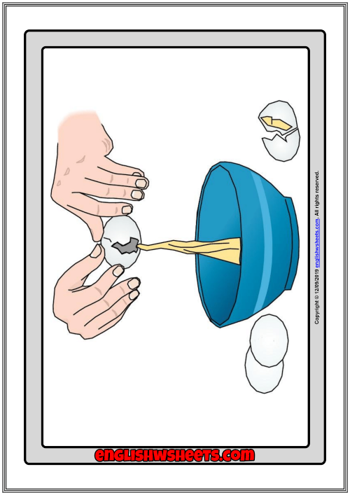 Cooking Verbs ESL Printable Flashcards Without Words