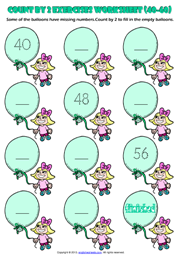 Counting Numbers Printable Maths Worksheets and Exercises