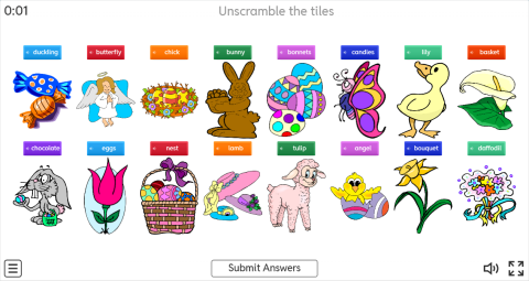 Easter ESL Interactive Vocabulary Worksheets