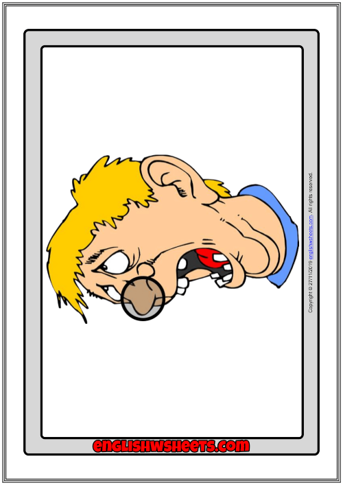 Face Parts ESL Printable Flashcards Without Words for Kids