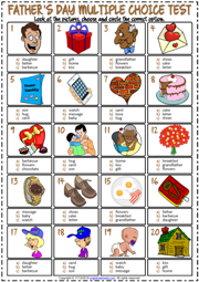 Father's Day ESL Vocabulary Worksheets