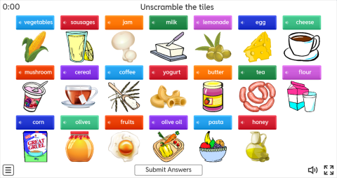 Food and Drinks ESL Interactive Vocabulary Worksheets (B)