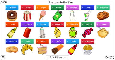 Food and Drinks ESL Interactive Vocabulary Worksheets (C)