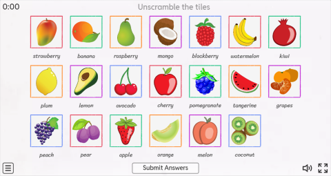 Fruits ESL Interactive Vocabulary Worksheets