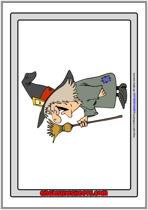 Halloween ESL Printable Flashcards Without Words for Kids