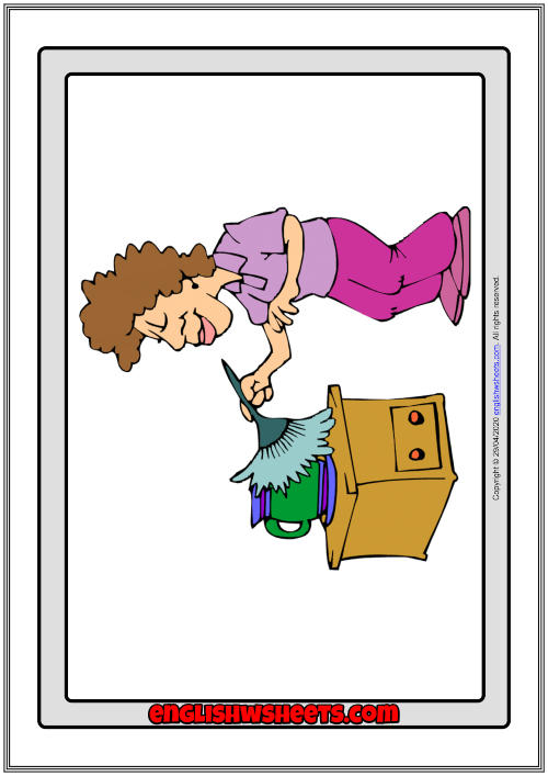 Household Chores ESL Printable Flashcards Without Words