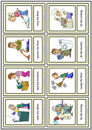 Household Chores ESL Vocabulary Worksheets