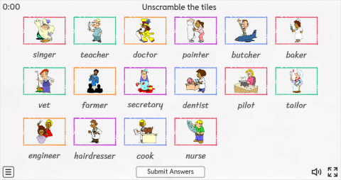 Jobs ESL Interactive Vocabulary Worksheets (A)