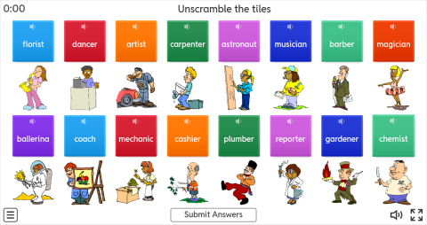 Jobs ESL Interactive Vocabulary Worksheets (B)
