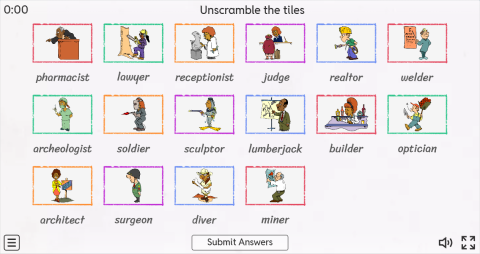Jobs ESL Interactive Vocabulary Worksheets (C)