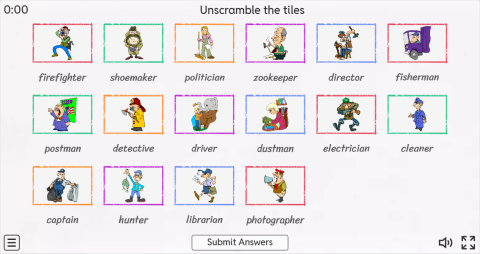 Jobs ESL Interactive Vocabulary Worksheets (D)