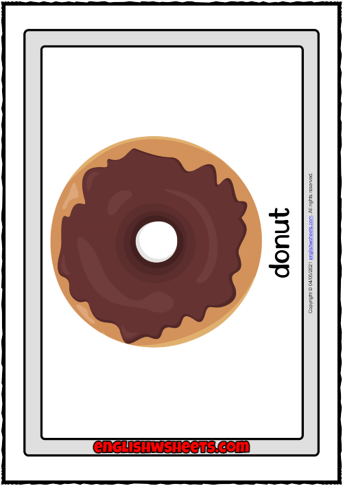 Junk Food ESL Printable Flashcards With Words