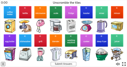 Kitchen Appliances ESL Interactive Vocabulary Worksheets