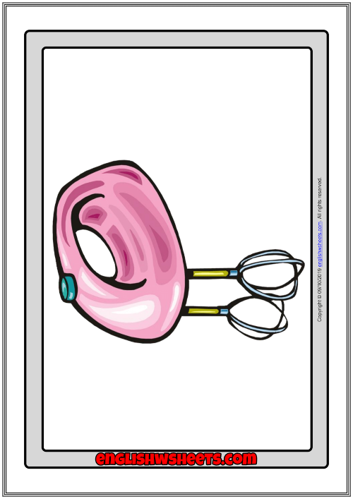 Kitchen Appliances ESL Printable Flashcards Without Words