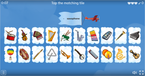Musical Instruments ESL Interactive Worksheets