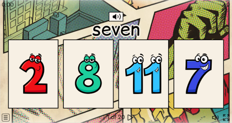 Numbers ESL Interactive Vocabulary Worksheets
