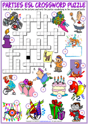 Parties ESL Vocabulary Worksheets