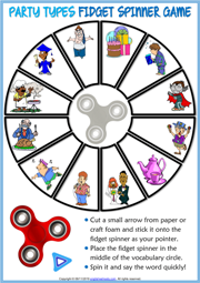 Party Types ESL Vocabulary Worksheets