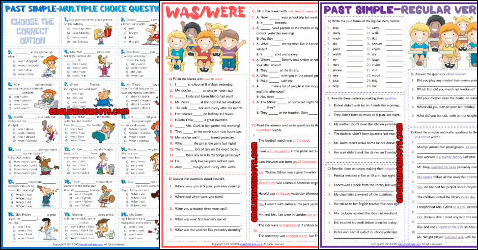 Past Simple Tense ESL Worksheets