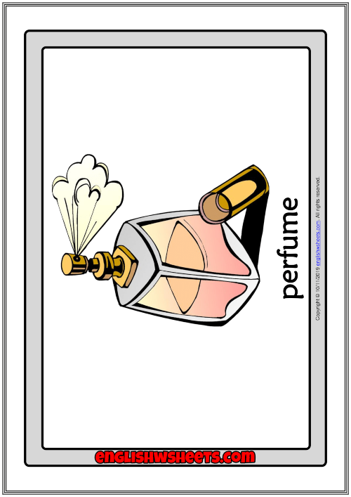 Personal Care Products ESL Flashcards With Words For Kids