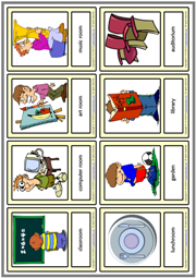 Places at School ESL Vocabulary Worksheets