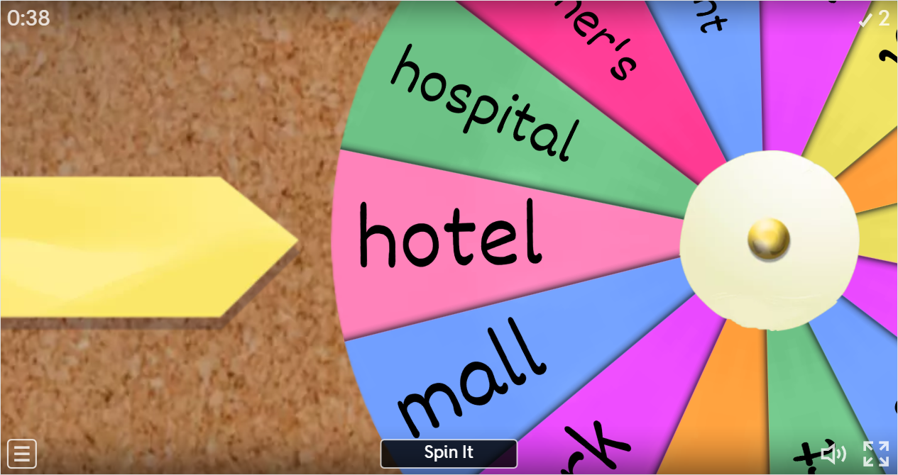 Places In A City Interactive Spin The Wheel Worksheet