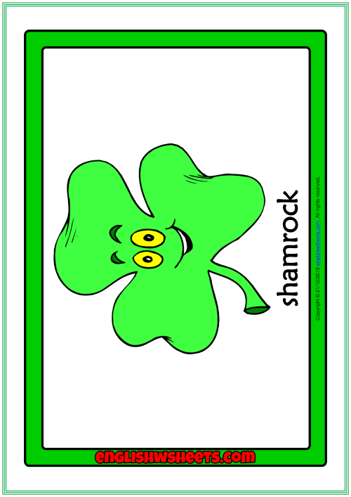St. Patrick's Day ESL Printable Flashcards With Words