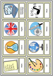 School Subjects ESL Vocabulary Worksheets