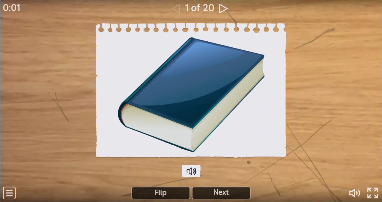 School Supplies ESL Interactive Vocabulary Flashcards
