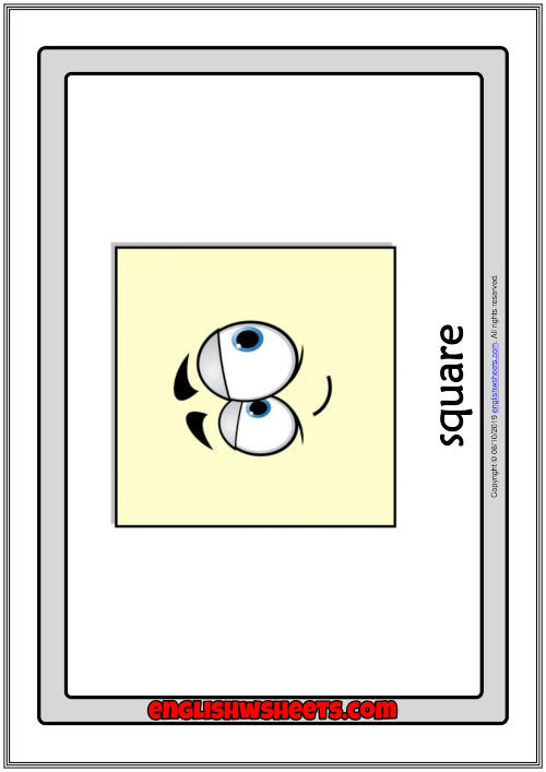 Shapes ESL Printable Flashcards With Words for Kids