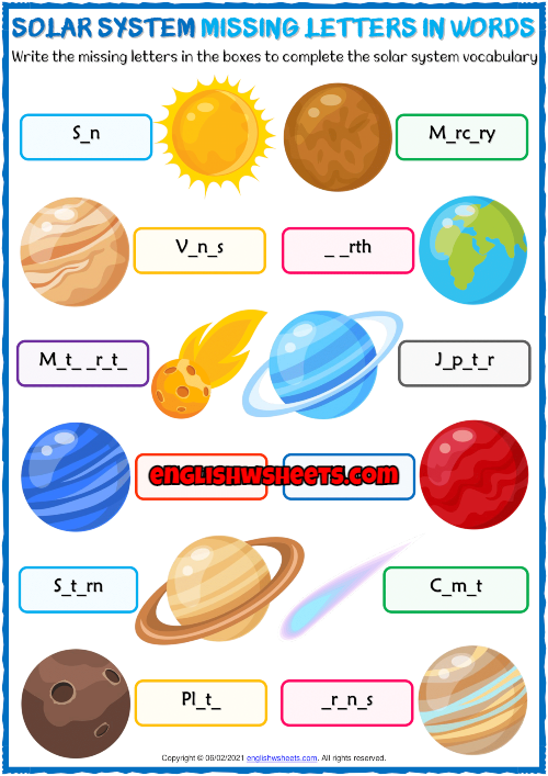 Solar System ESL Missing Letters In Words Exercise Worksheet solar-system-esl-missing-letters-in-words-exercise-worksheet