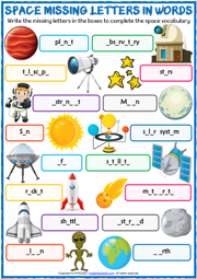 Space ESL Vocabulary Worksheets