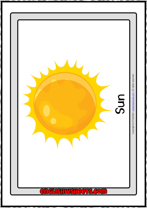 Space Vocabulary ESL Printable Flashcards With Words for Kids