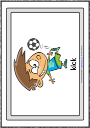 Sports Verbs ESL Printable Flashcards With Words