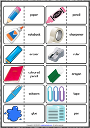 Stationery Objects ESL Vocabulary Worksheets
